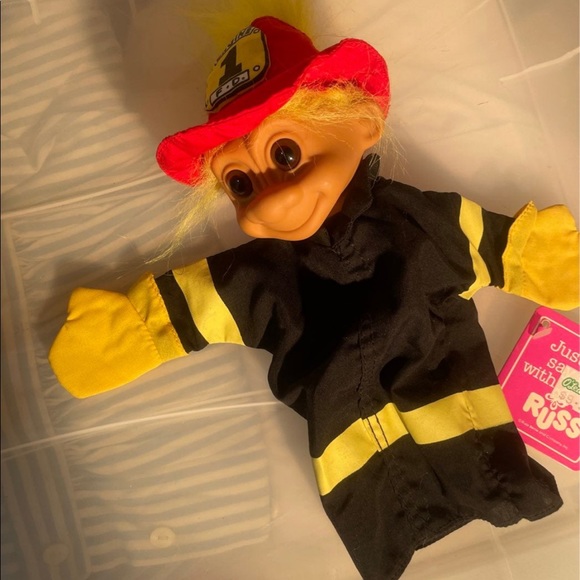 Russ | Toys | Vintage Russ Troll Firefighter Puppet | Poshmark